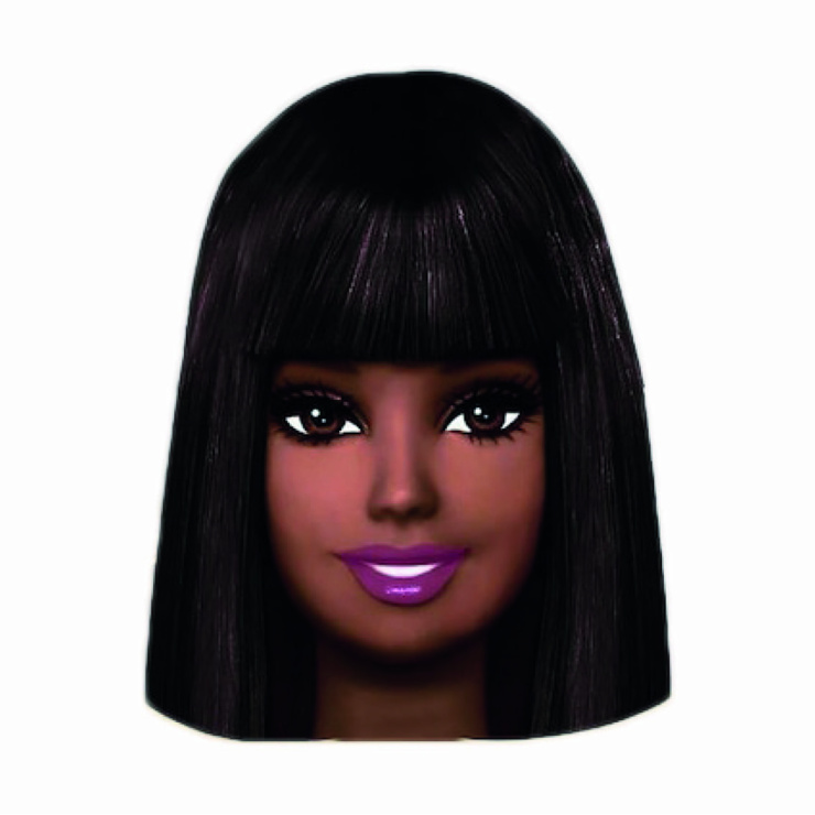 Black Barbie Head Party Decoration Cardboard cutout | Personalised ...